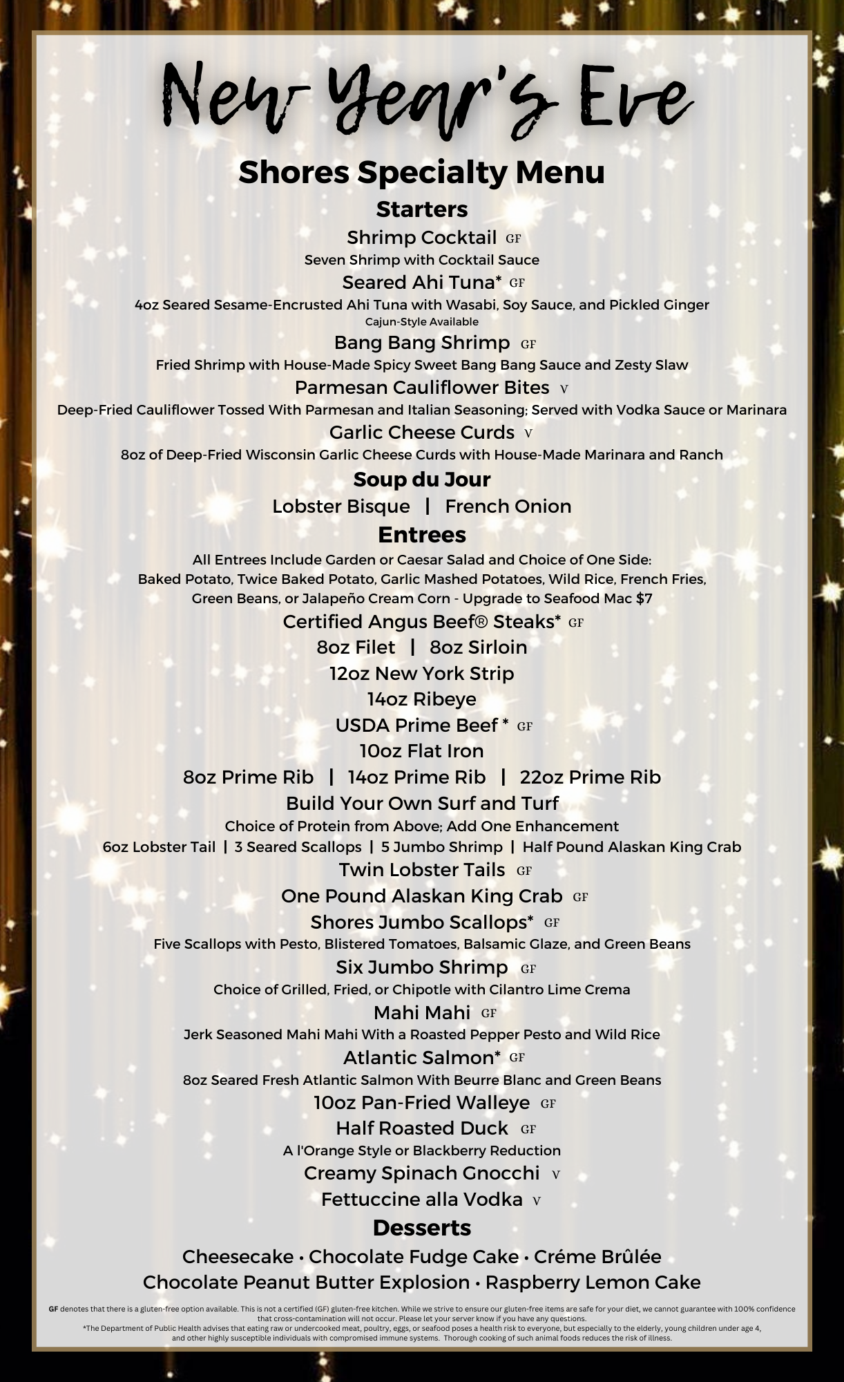 Our Menu - The Shores of Fox Lake Supper Club Restaurant
